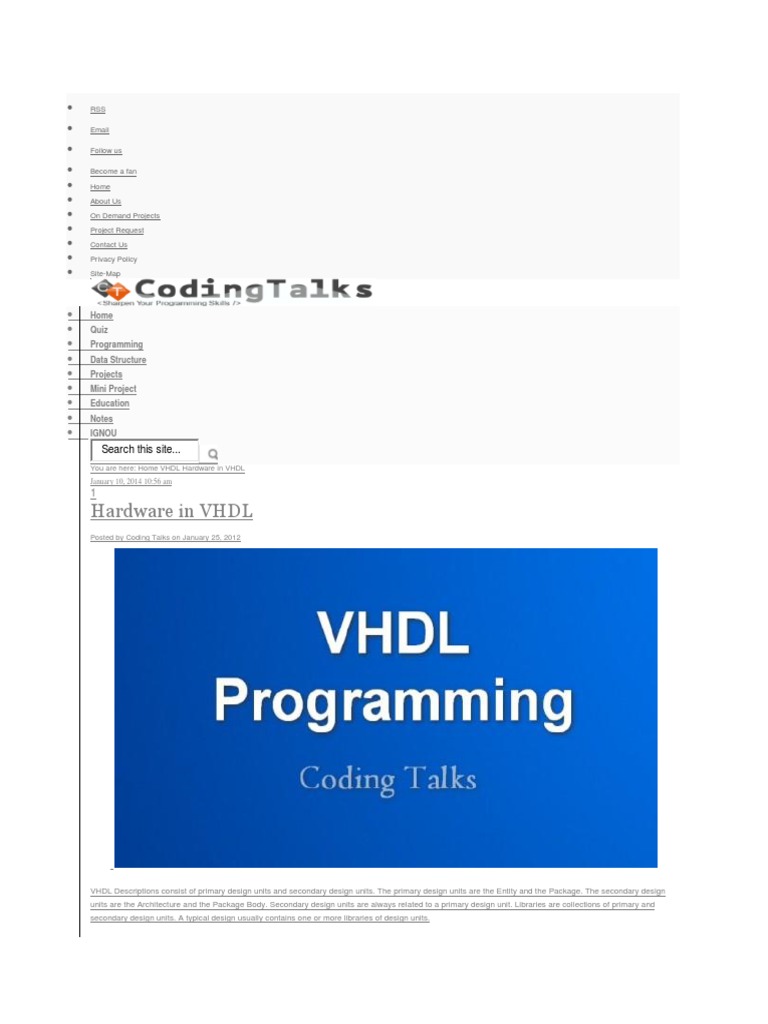 Hardware | PDF | Vhdl | Computer Programming