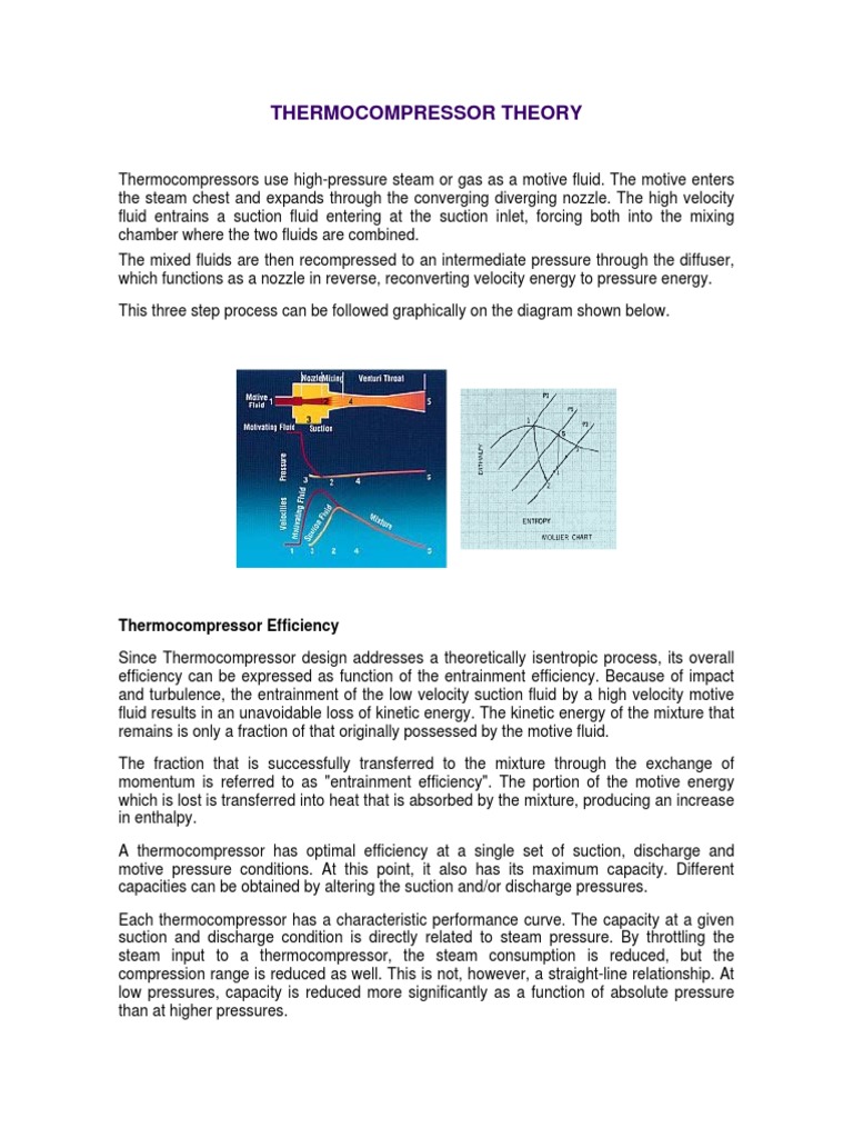 Thermocompressor Theory | PDF | Nozzle | Stainless Steel