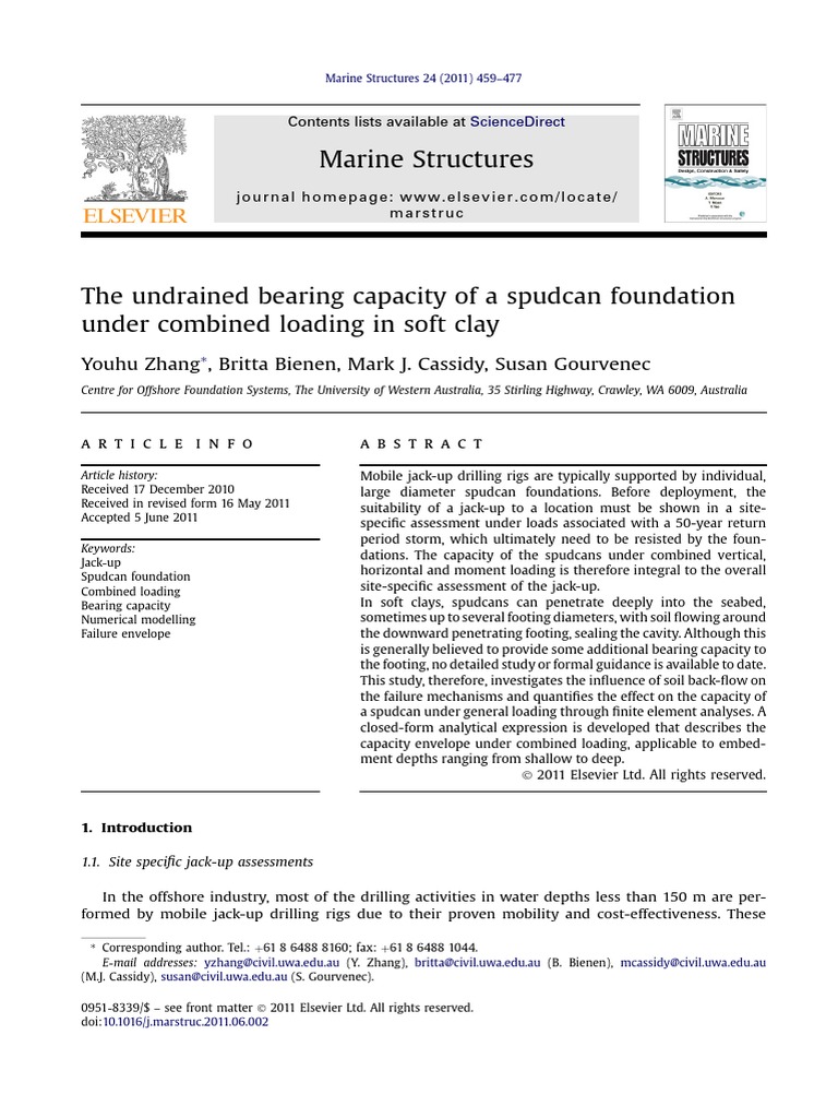 Zhang et al 2011 MS spudcan.pdf | Strength Of Materials | Geotechnical ...