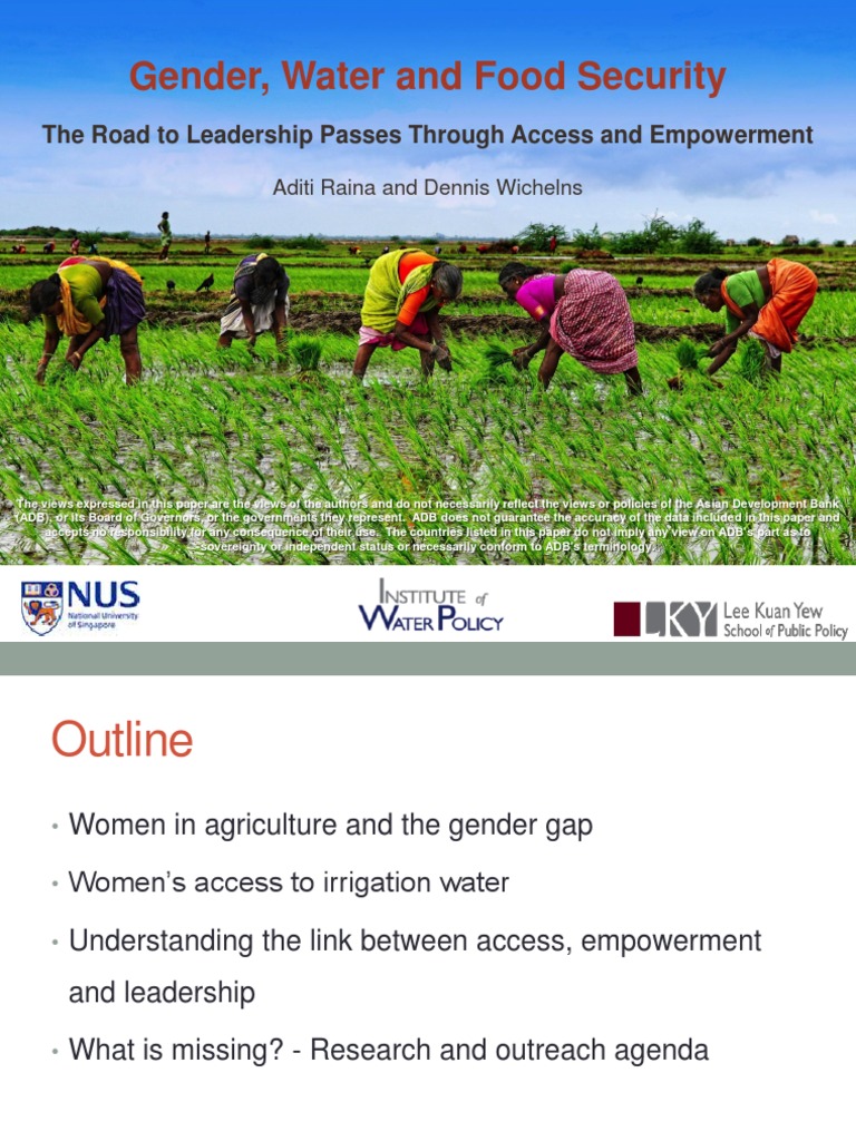 Gender, Water and Food Security | PDF | Empowerment | Asian Development ...