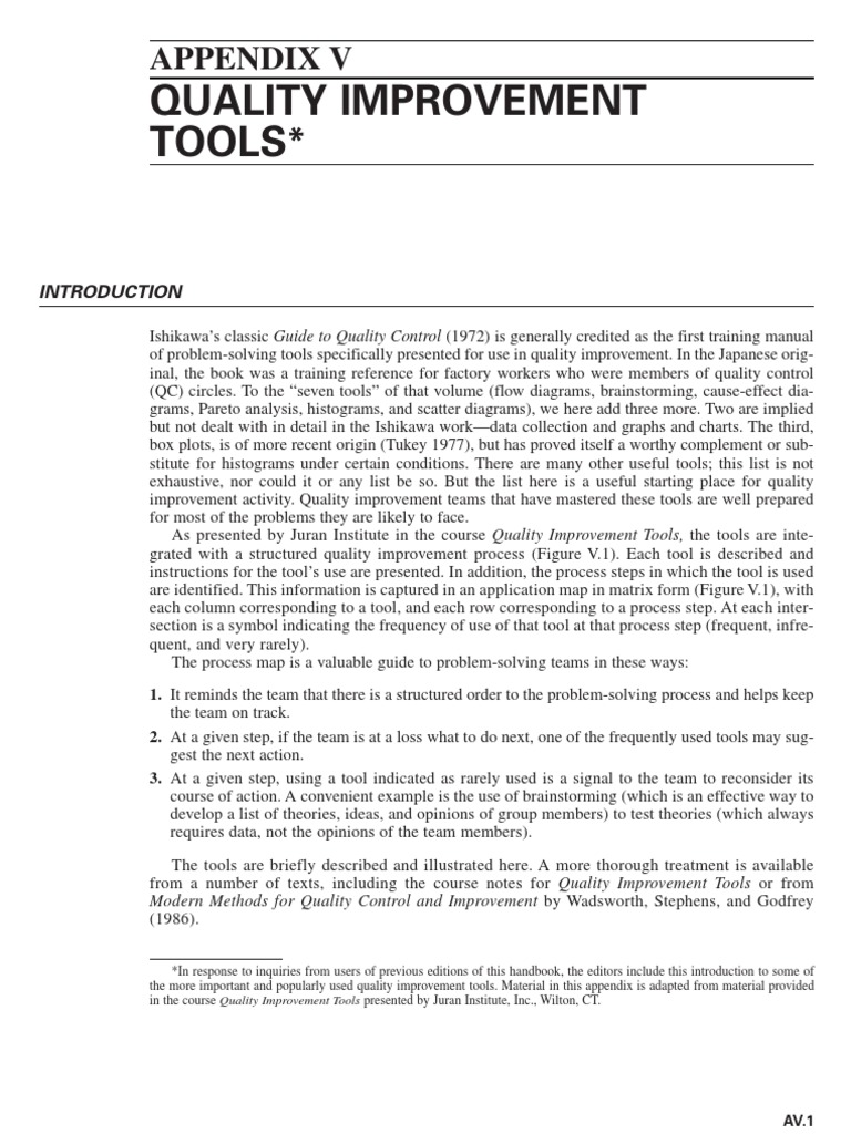 Quality Improvement Tools | PDF | Histogram | Chart