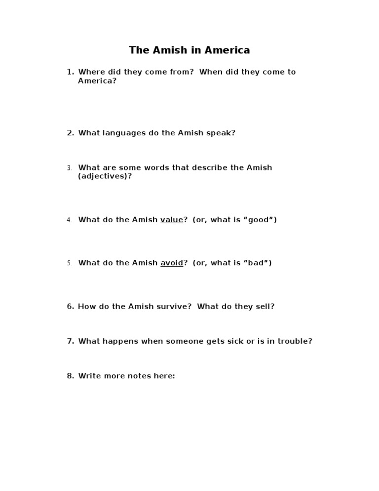 Amish Culture and Lifestyle Overview | PDF | Social Science