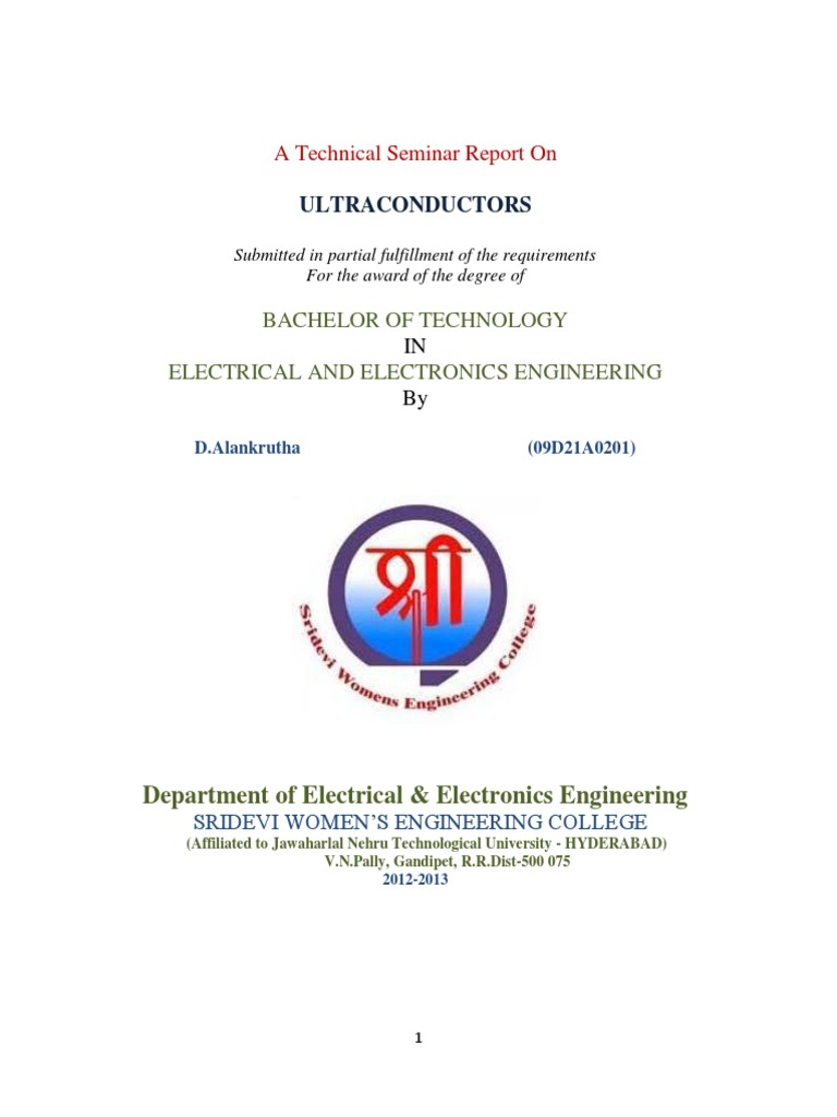Technical Seminar | PDF | Superconductivity | Electrical Resistivity ...