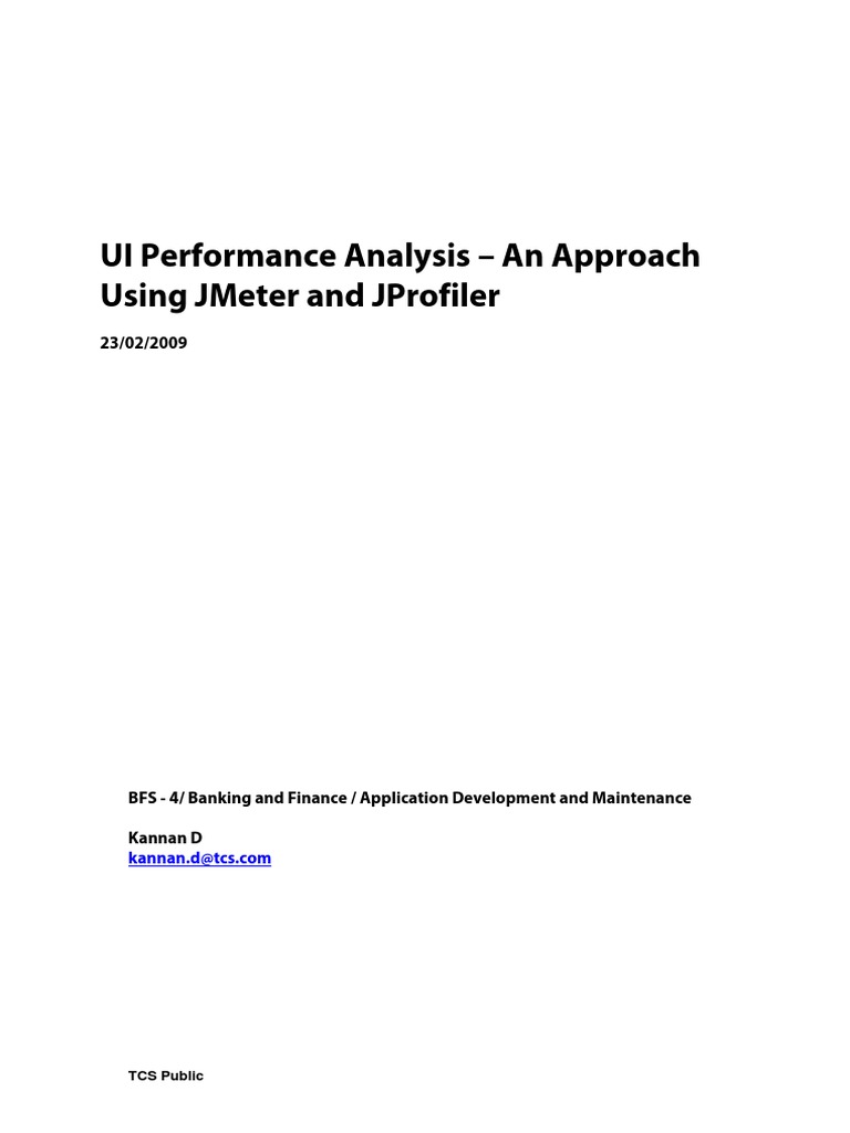 UI Performance Analysis - An Approach Using JMeter and JProfiler | PDF | Java (Programming ...