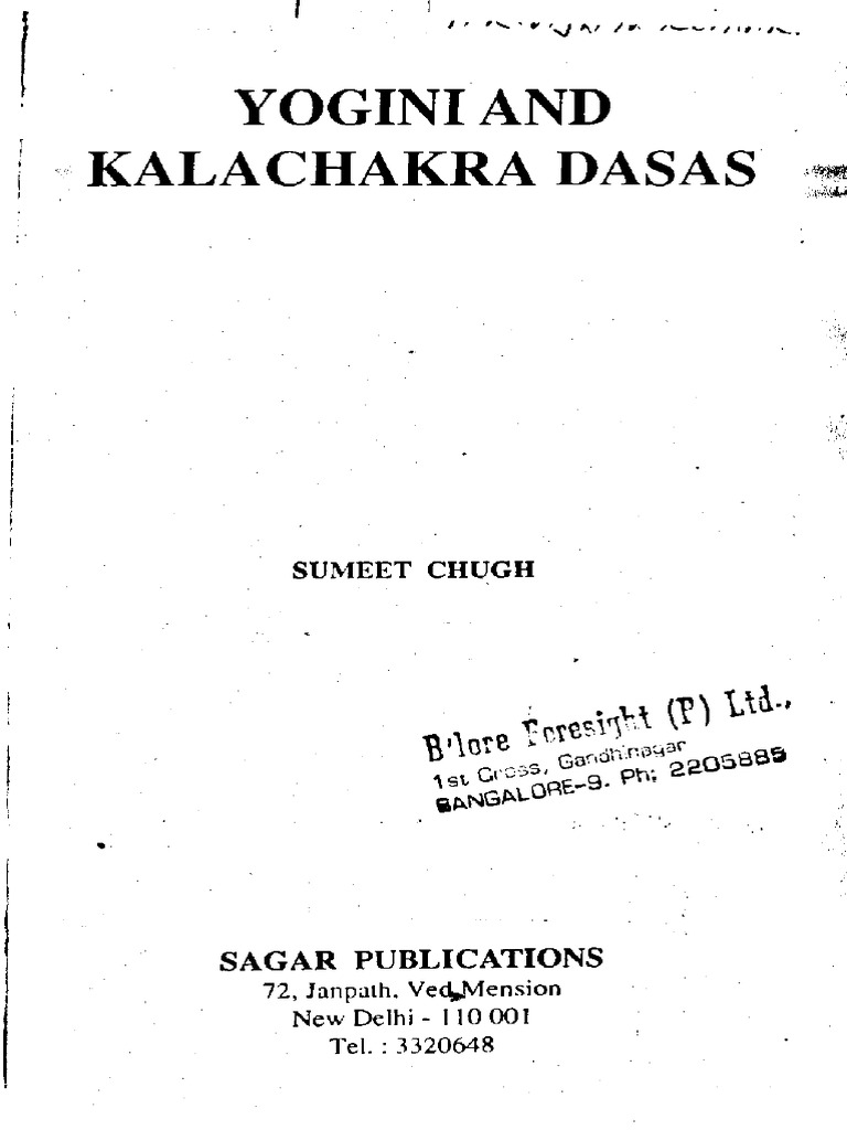 Yogini and Kalachakra Dasa Guide | PDF | Hermeticism | Popular Psychology