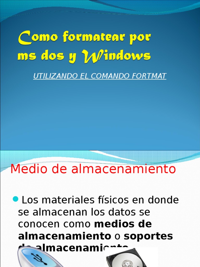 Formateo de Dispositivos en MS-DOS | PDF | Disco flexible | Disco compacto