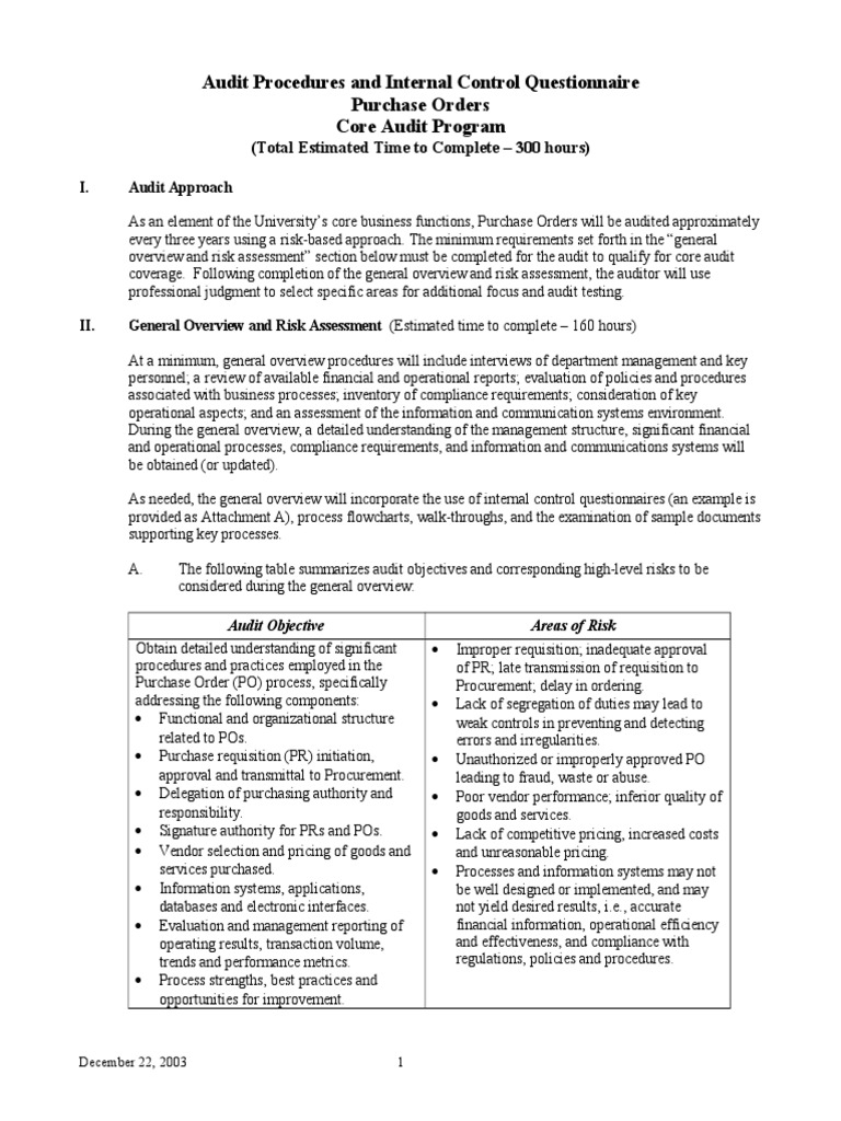 Purchase Orders | PDF | Audit | Business Process