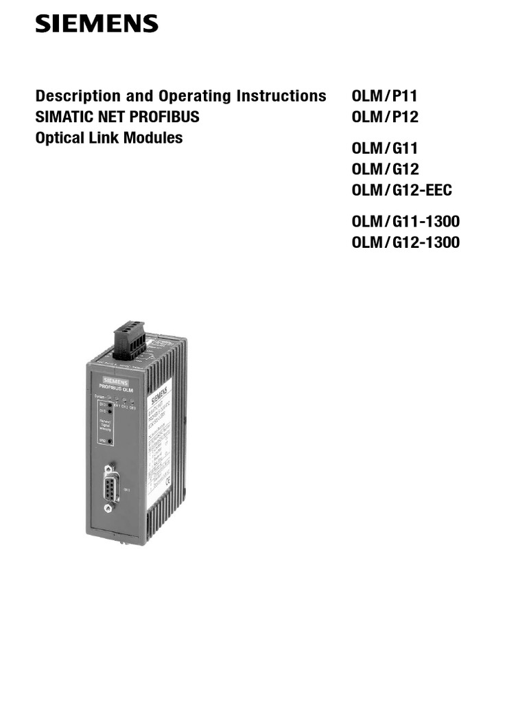 Siemens OLM e | PDF | Electromagnetic Interference | Electromagnetic ...