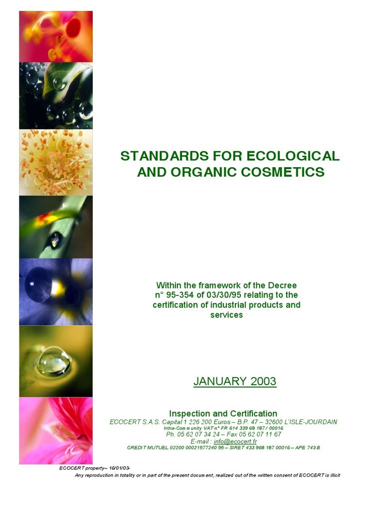 Standard Cosmetics | PDF | Cosmetics | Organic Farming