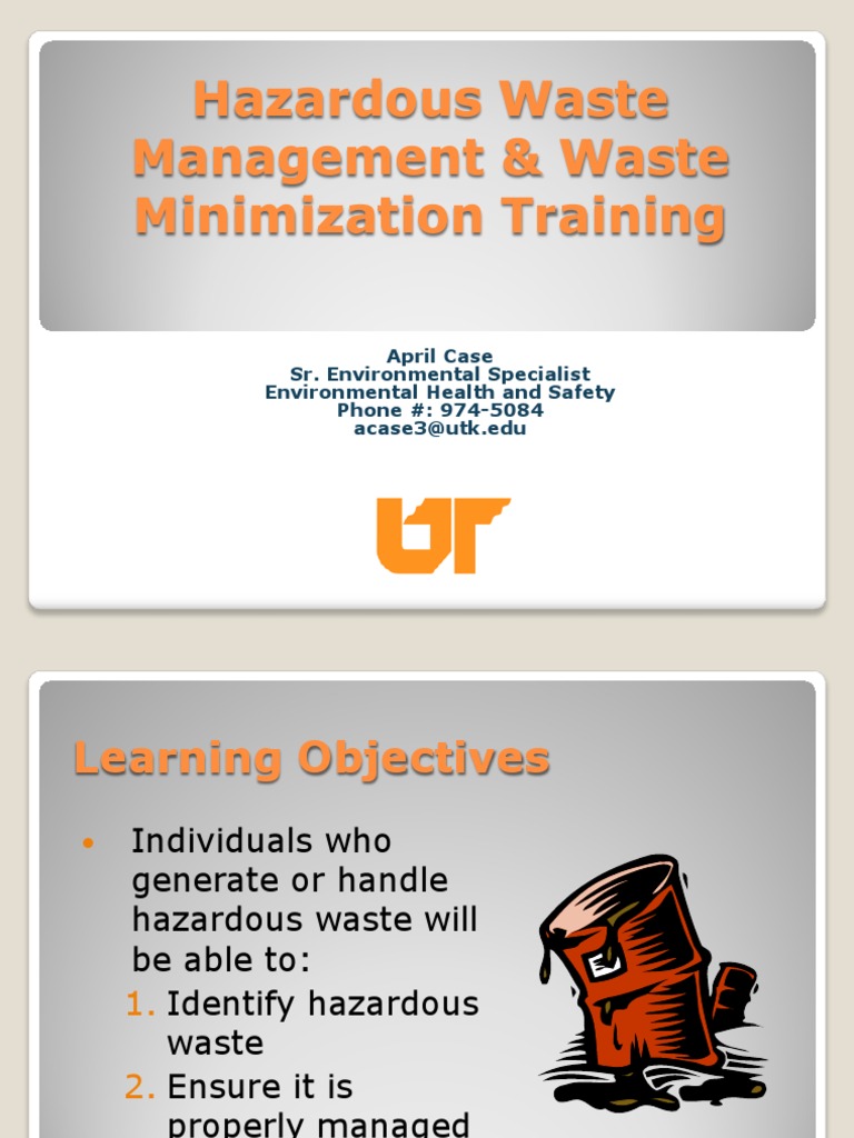 Hazardous Waste Management & Waste Minimization Training | PDF ...