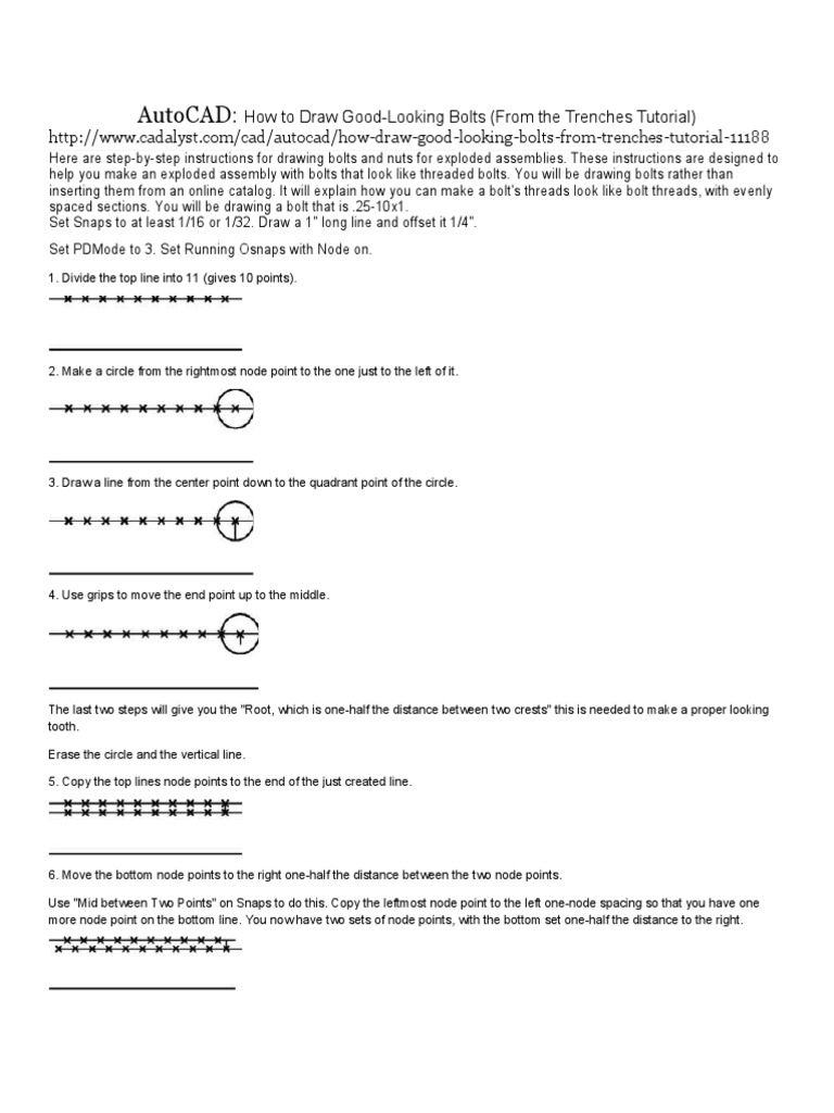 AutoCAD Bolt Drawing Guide | PDF | Home & Garden | Computers