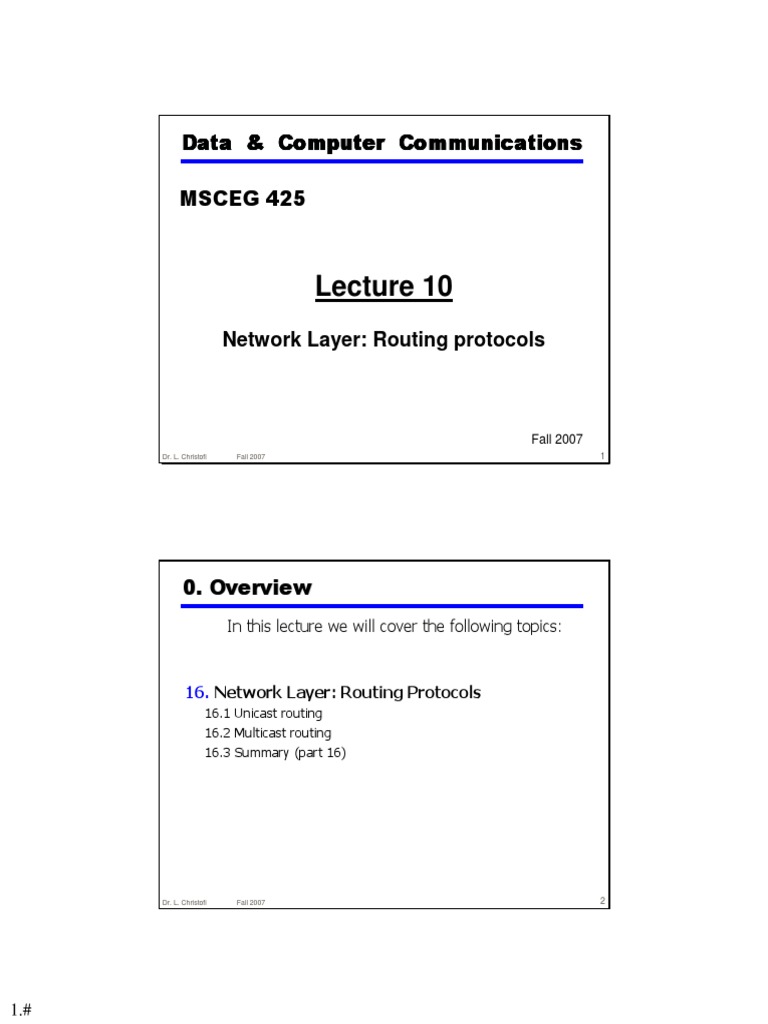 Lecture 10 | Download Free PDF | Routing | Router (Computing)