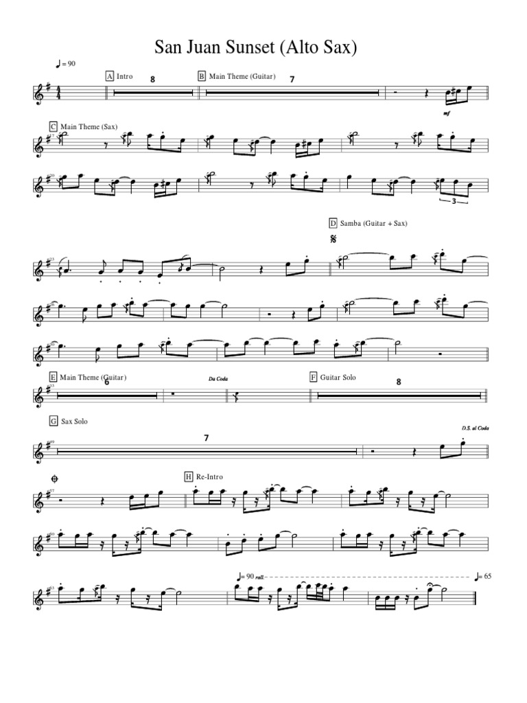 San Juan Sunset Alto Sax | PDF