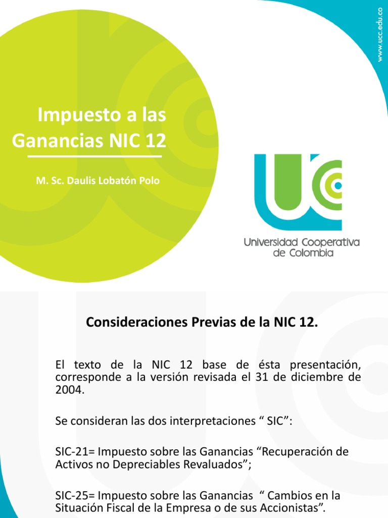 Nic 12 Impuesto A Las Ganancias | PDF | normas internacionales de ...