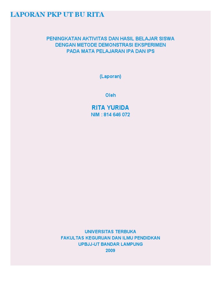 Laporan PKP Ut Bu Rita | PDF