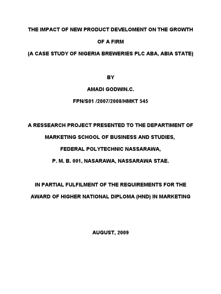 The Impact of New Product Development On The Growth of A Firm | PDF ...