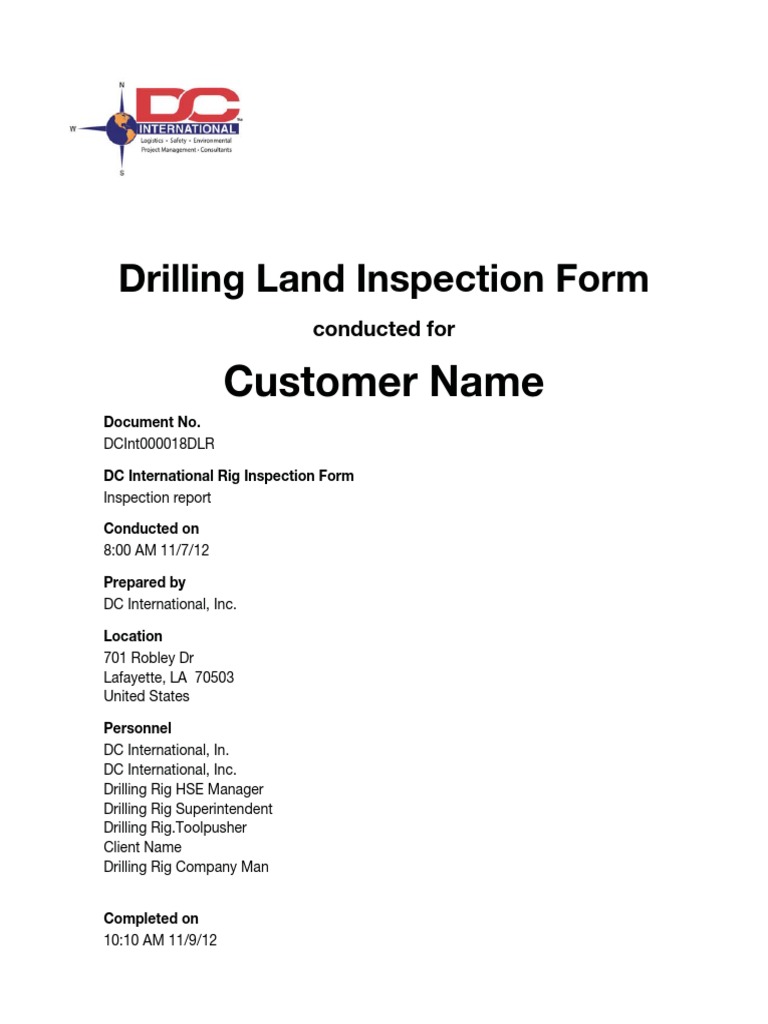 Field Inspection Report Example | PDF | Stairs | Personal Protective ...