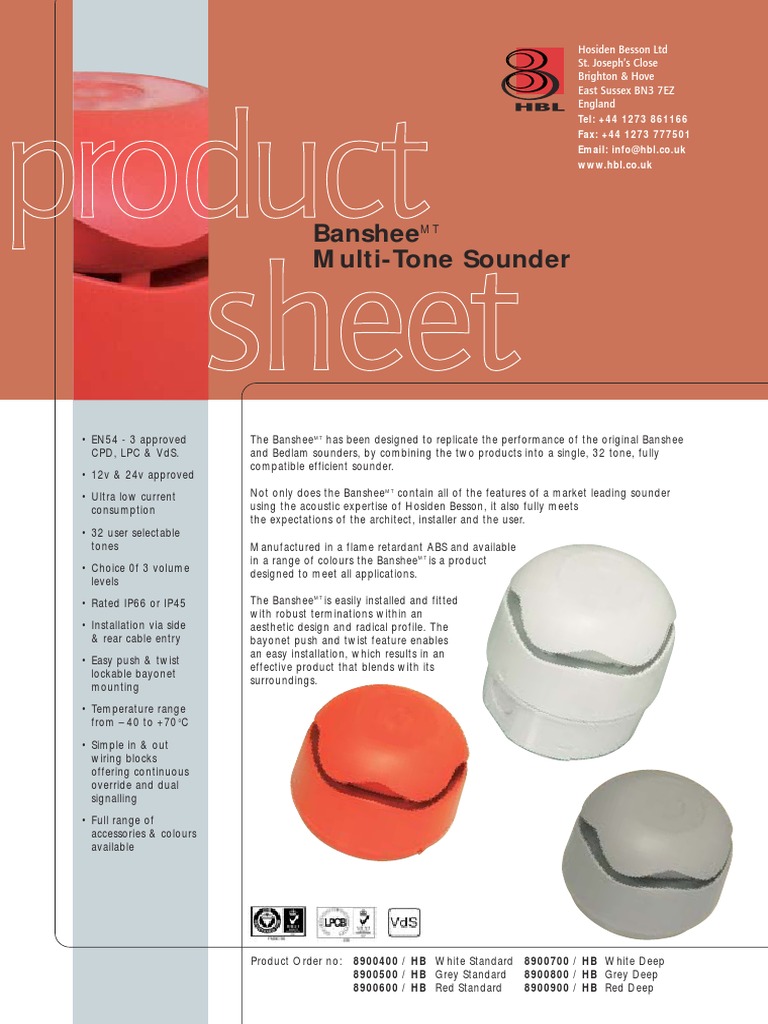 Banshee Multi-Tone Sounder En.0 | PDF | Electrical Engineering ...