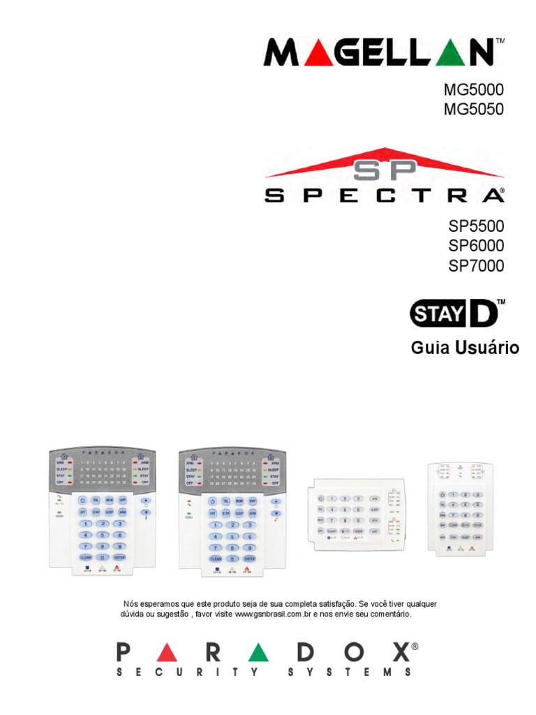 Manual Do Usuário - Alarme Magellan MG e Spectra SP Paradox | PDF ...