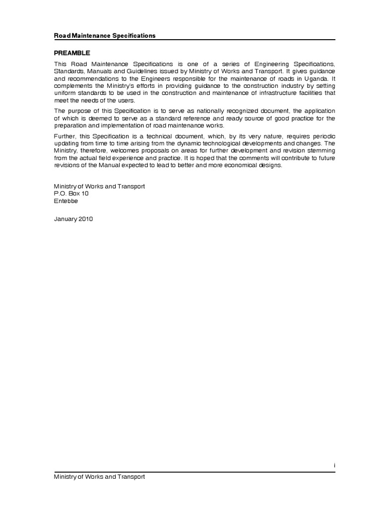 Road Maintenance Specifications | PDF | Road | Road Surface