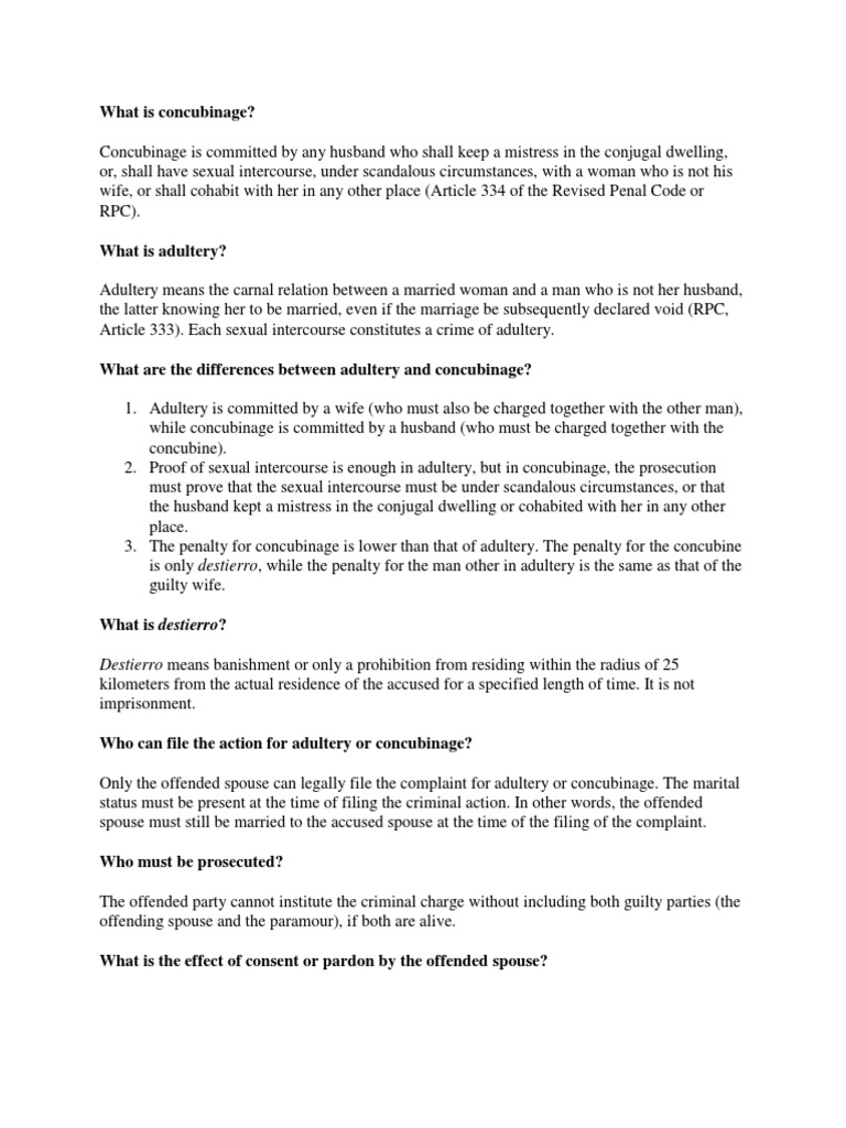What Is Concubinage | PDF