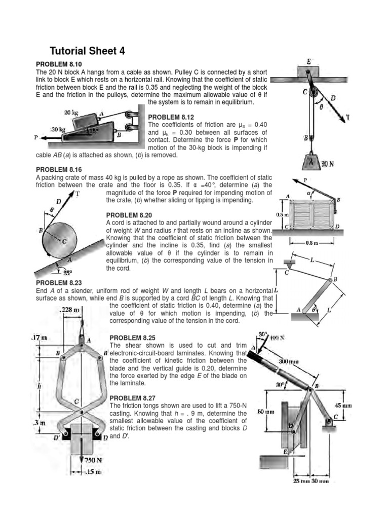 Tutorial 4 | PDF | Friction | Force