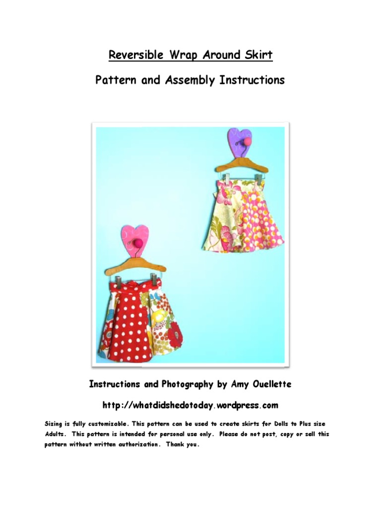 Sewing Pattern - Wrap Around Skirt | Download Free PDF | Seam (Sewing ...