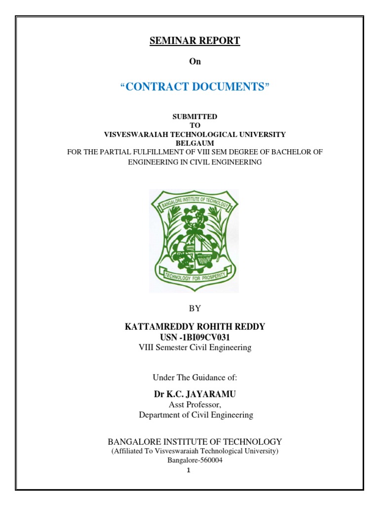 Overview of Contract Documents in Civil Engineering | PDF ...