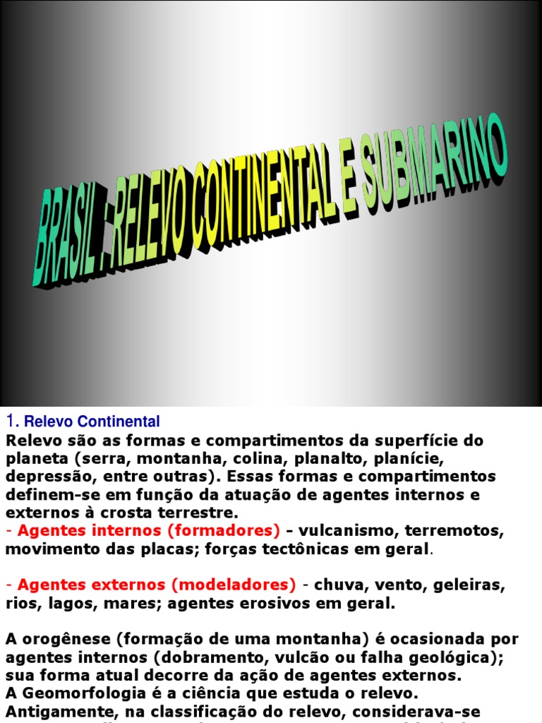 Relevo Continental Submarino Brasil | PDF | Terreno | Solo oceânico