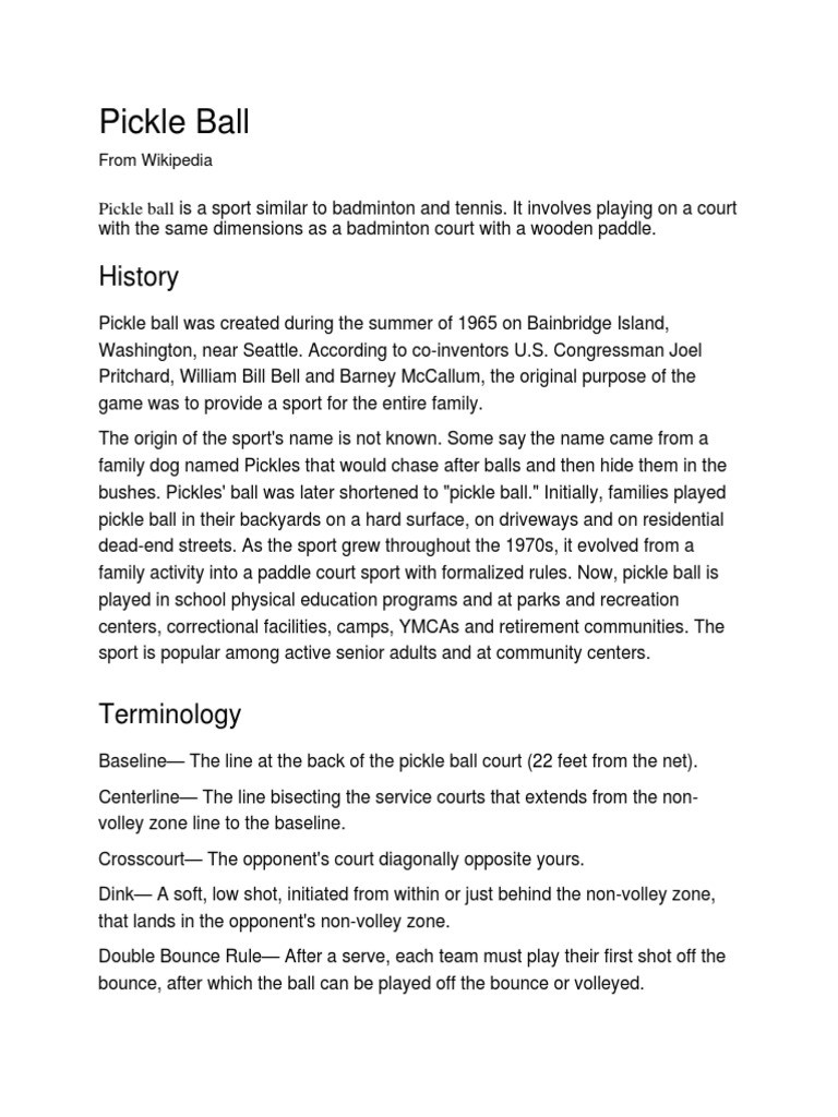 Pickleball Packet | PDF | Racquet Sports | Team Sports