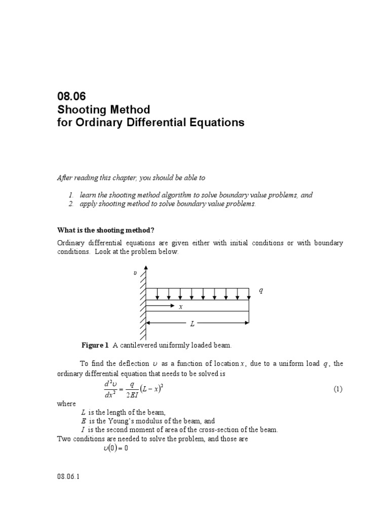 08.06 Shooting Method For Ordinary Differential Equations | PDF ...