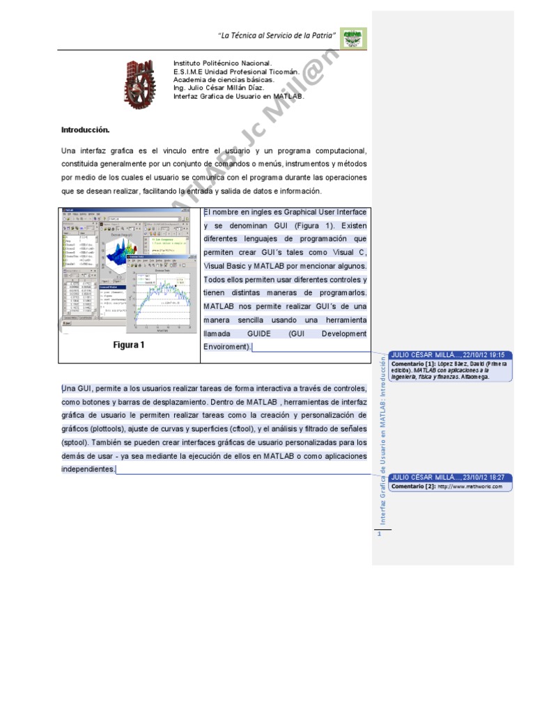 Guide en Matlab | PDF | Matlab | Interfaces gráficas de usuario Guide en Matlab | PDF | Matlab | Interfaces gráficas de usuario