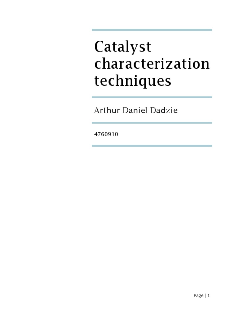 Catalyst Characterization Methods | PDF | X Ray Crystallography ...