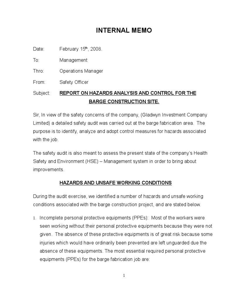 Safety Officer Report | Download Free PDF | Personal Protective ...