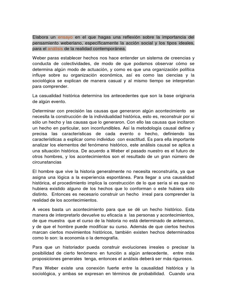 Pensamiento Weberiano | PDF