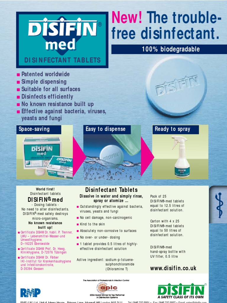 Disifin Med Flyer | PDF | Disinfectant | Chemical Substances