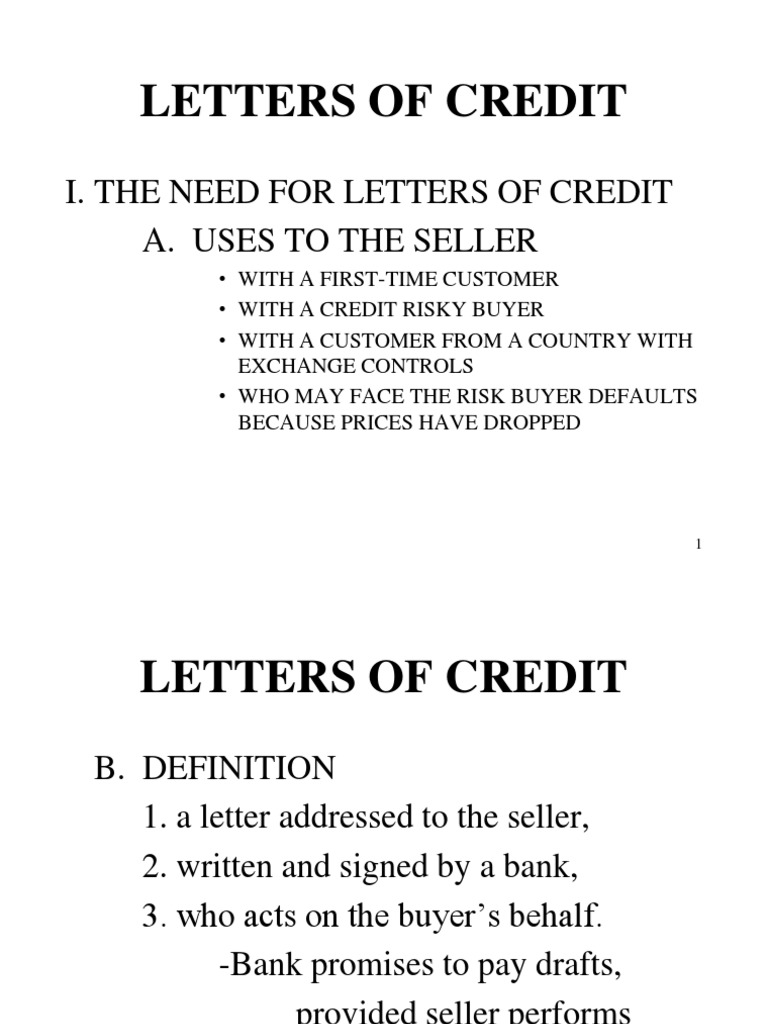 Letters of Credit Procedures | PDF | Letter Of Credit | Credit (Finance)
