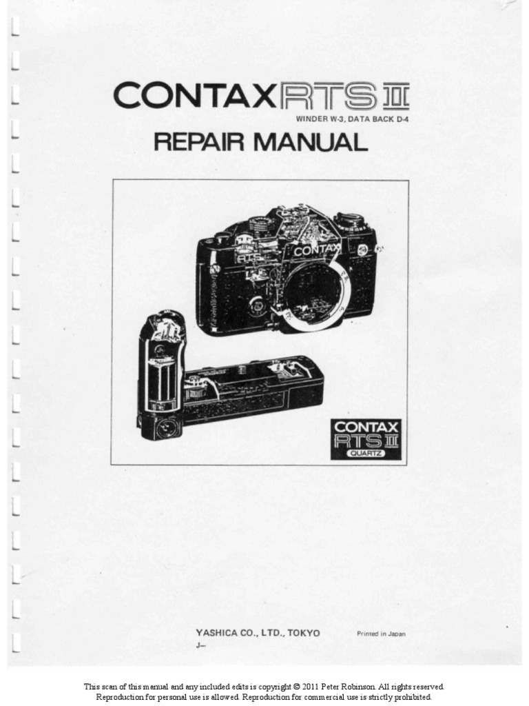 Contax RTSII Repair Manual | PDF | All Rights Reserved | Environmental Law
