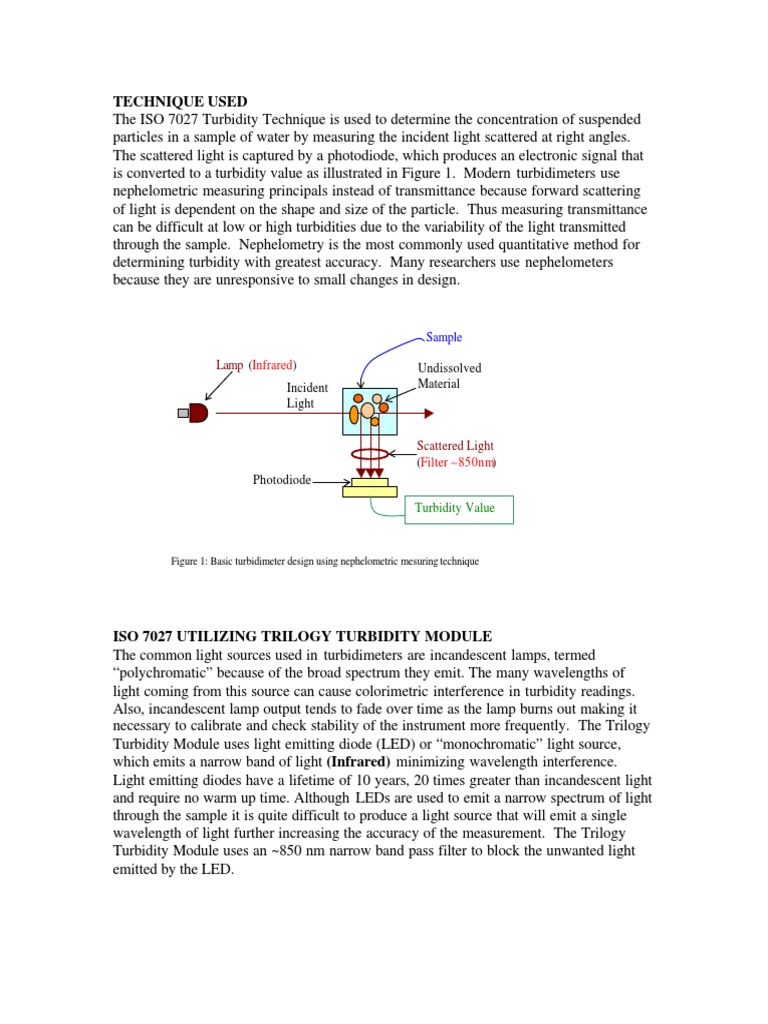 ISO 7027 Turbidity Technique | PDF | Light | Light Emitting Diode