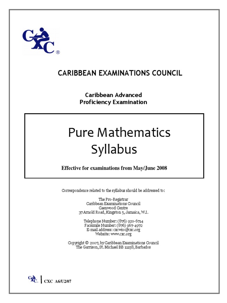 CAPE PureMath-Units 1 and 2 | PDF | Derivative | Sine