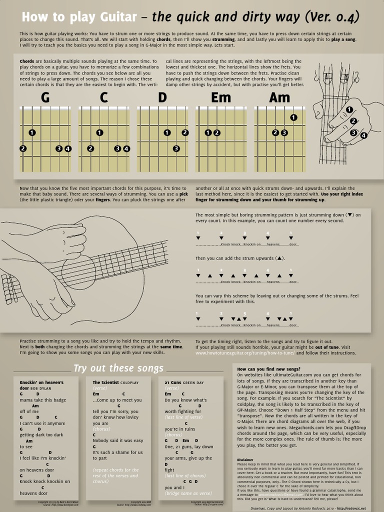 How To Play Guitar | PDF | String Instruments | Guitars