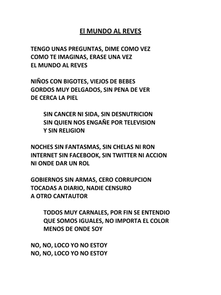 El Mundo Al Reves | Musica en español | Musica Latinoamericana