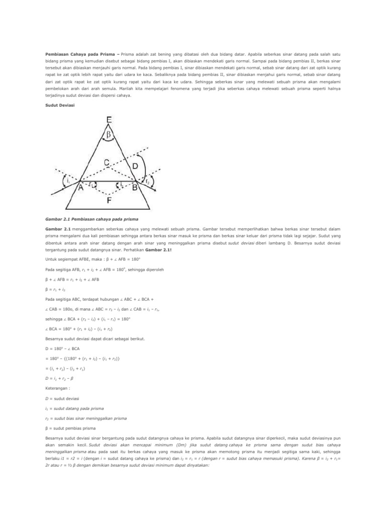 Pembiasan Cahaya Pada Prisma | PDF | Metode & Bahan Ajar | Seni