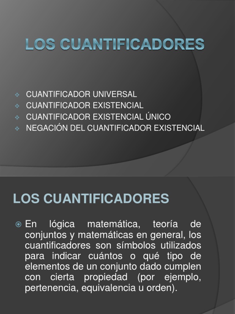 Los Cuantificadores | PDF | Conjunto (Matemáticas) | Proposición