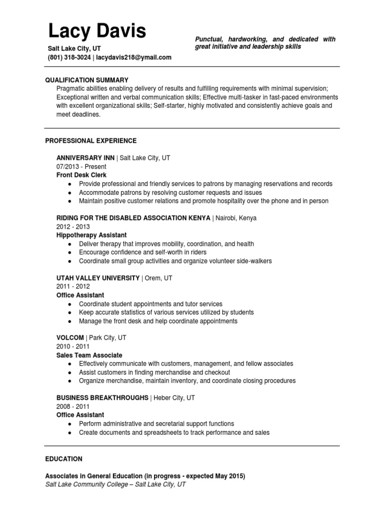 Lacy Davis Resume-2 | PDF | Career & Growth | Finance & Money Management