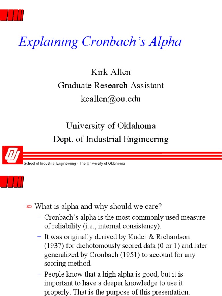 Cronbach Alpha | PDF | Data Analysis | Statistical Analysis