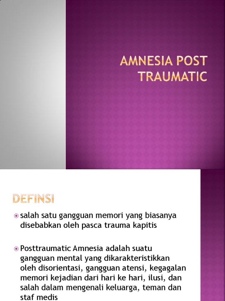 Amnesia Post Traumatic Ayu | PDF