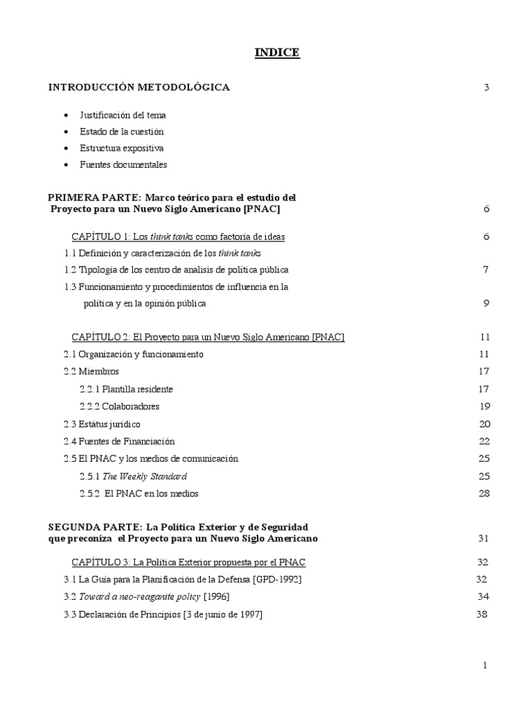 Análisis del PNAC y su Influencia Política | PDF | Think Tank | George ...