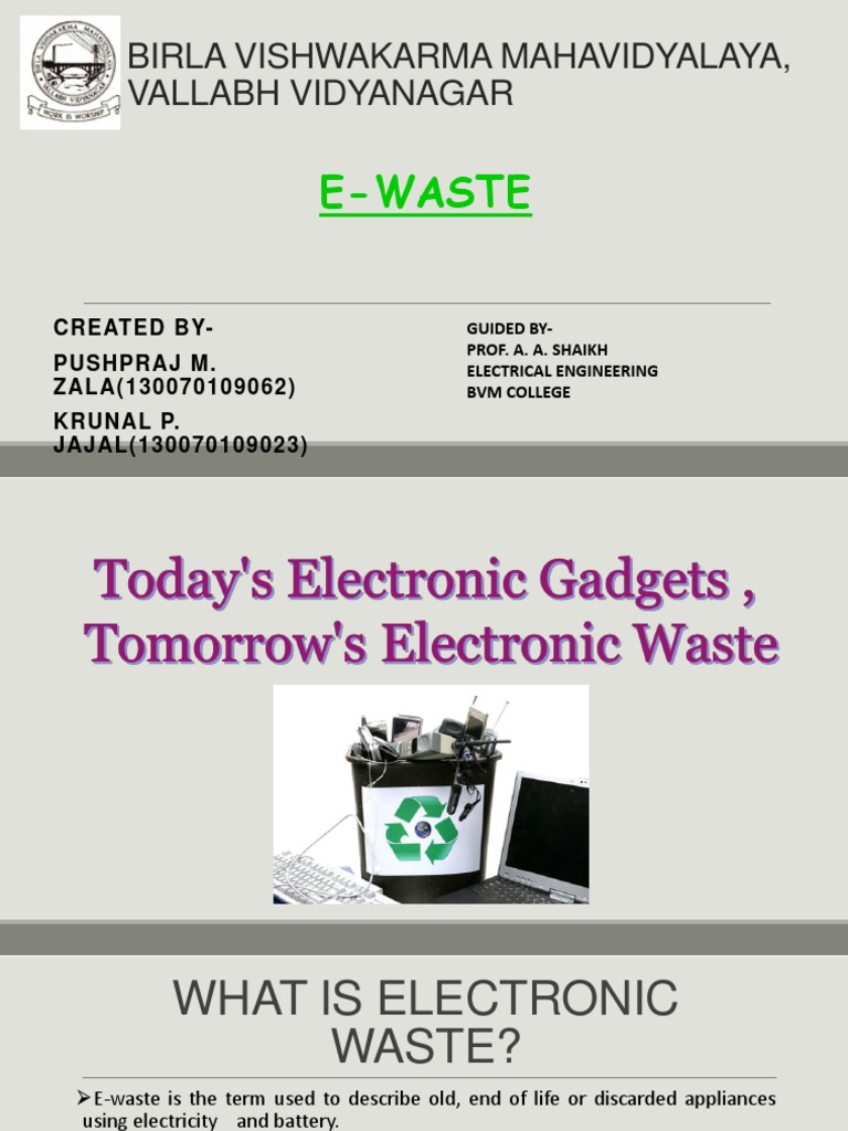 E Waste | PDF | Electronic Waste | Recycling