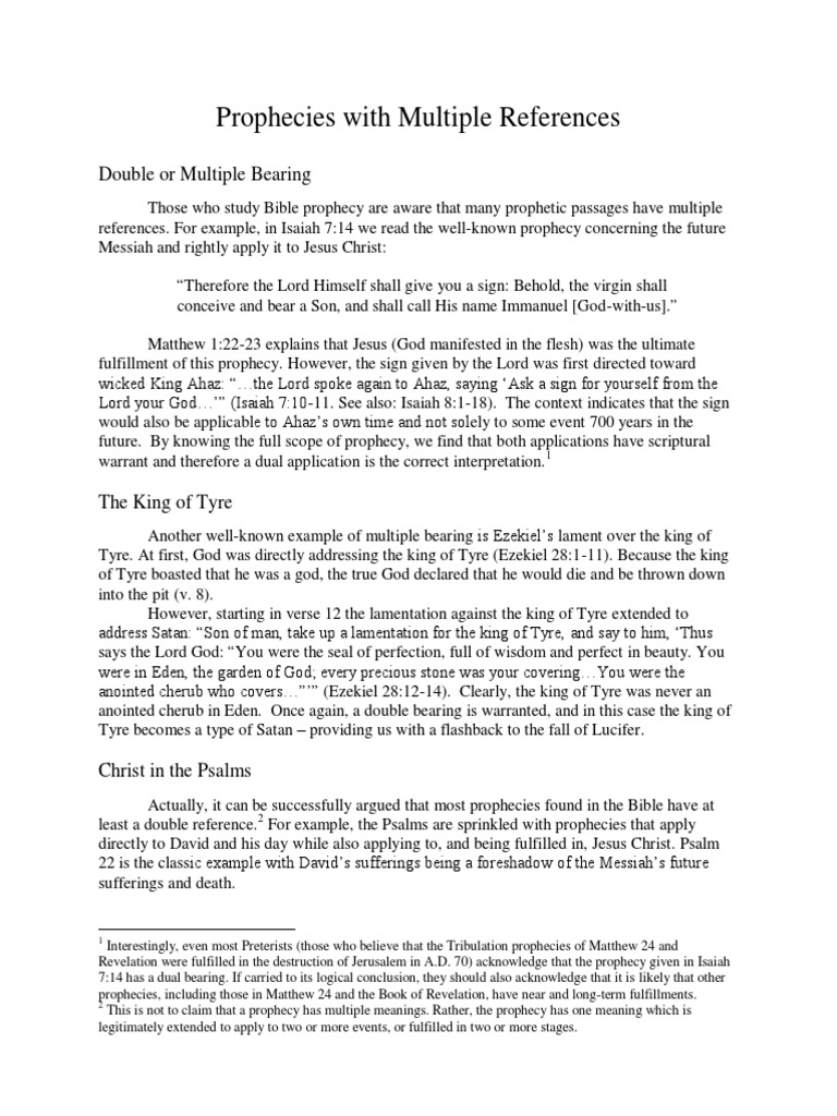 Understanding Multiple References in Prophecy | PDF | Bible Prophecy ...